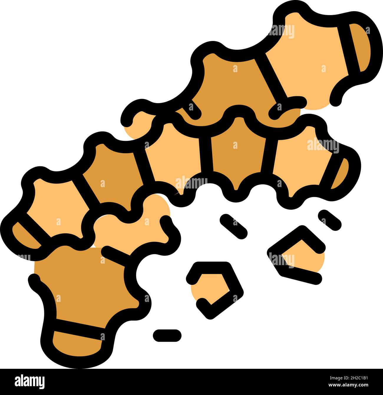 Parasite worm icon. Outline parasite worm vector icon color flat ...