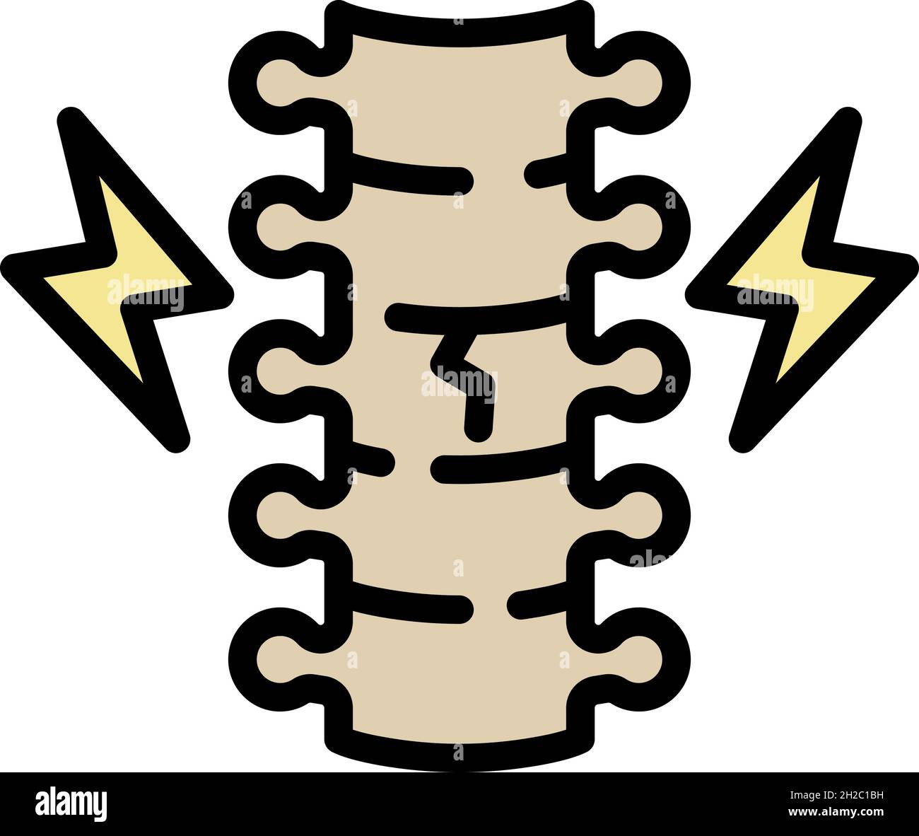 Spinal fracture icon. Outline spinal fracture vector icon color flat ...