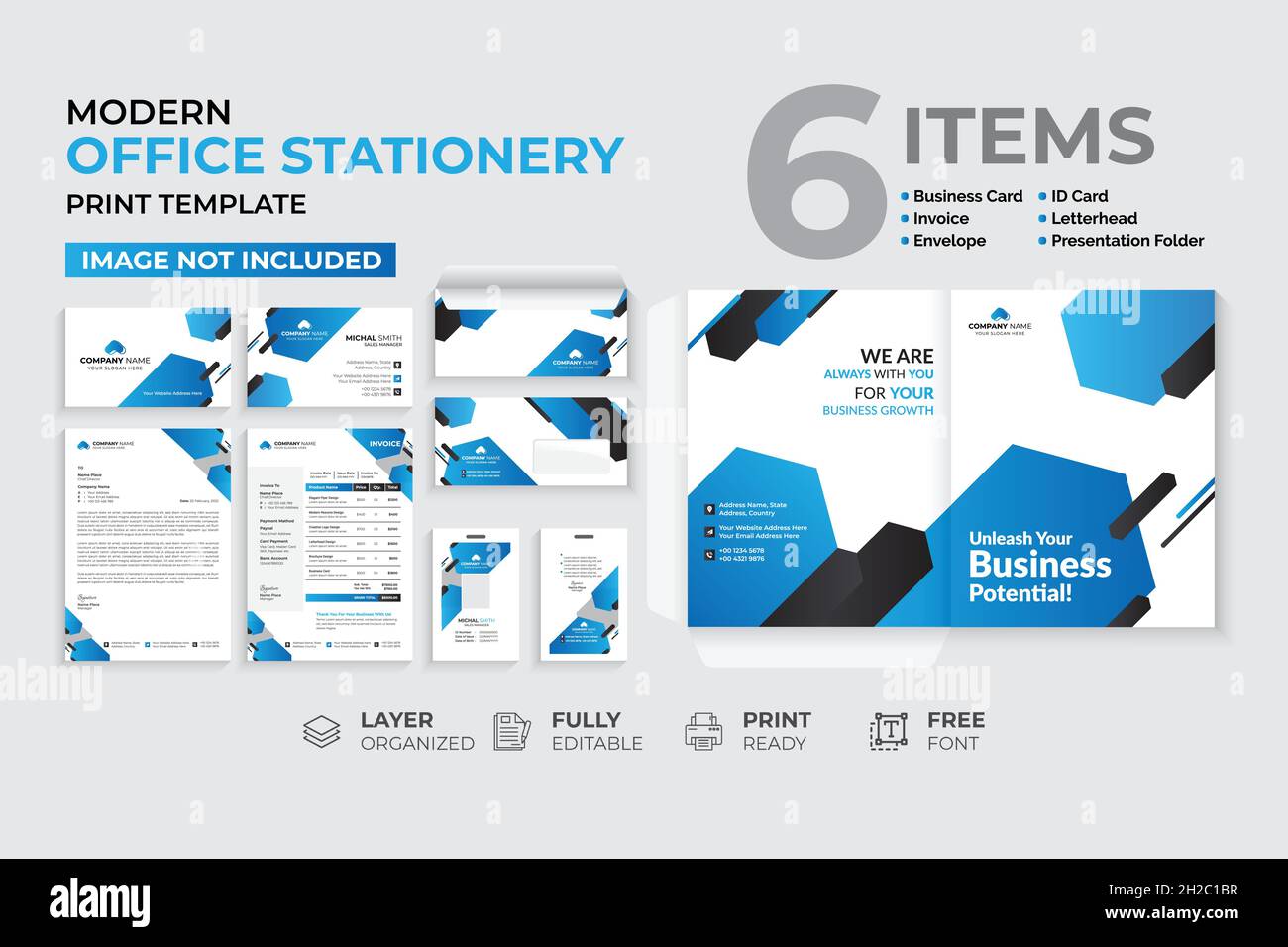 Modern & Creative Office Stationery Template Stock Vector Image & Art ...