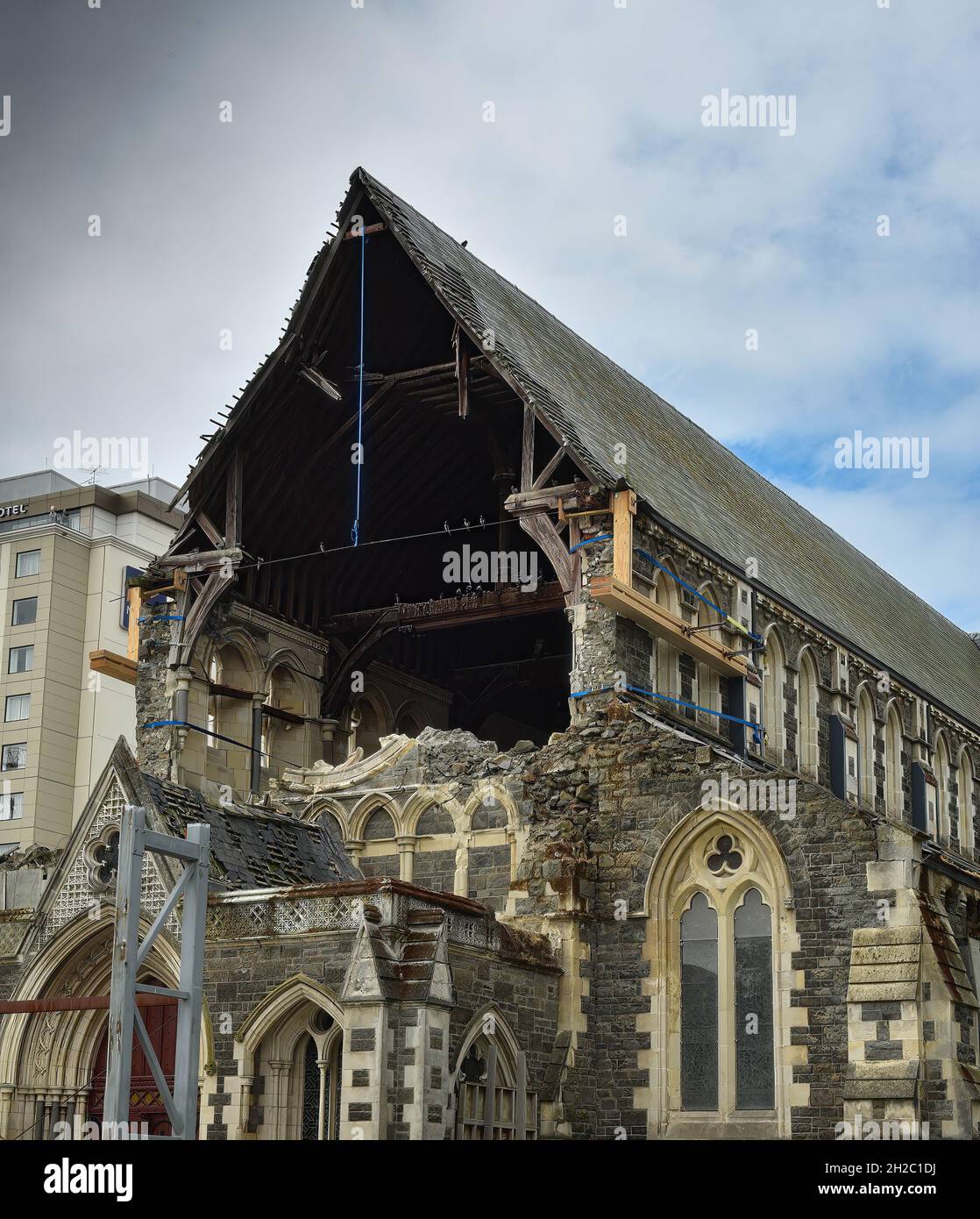 cathedral in christchurch new zealand earthquake damaged Stock Photo ...