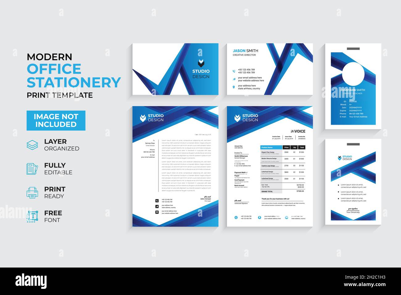 Modern & Creative Office Stationery Template Stock Vector Image & Art ...