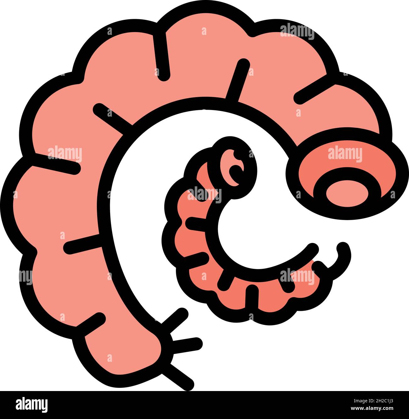 Worms icon. Outline worms vector icon color flat isolated Stock Vector ...