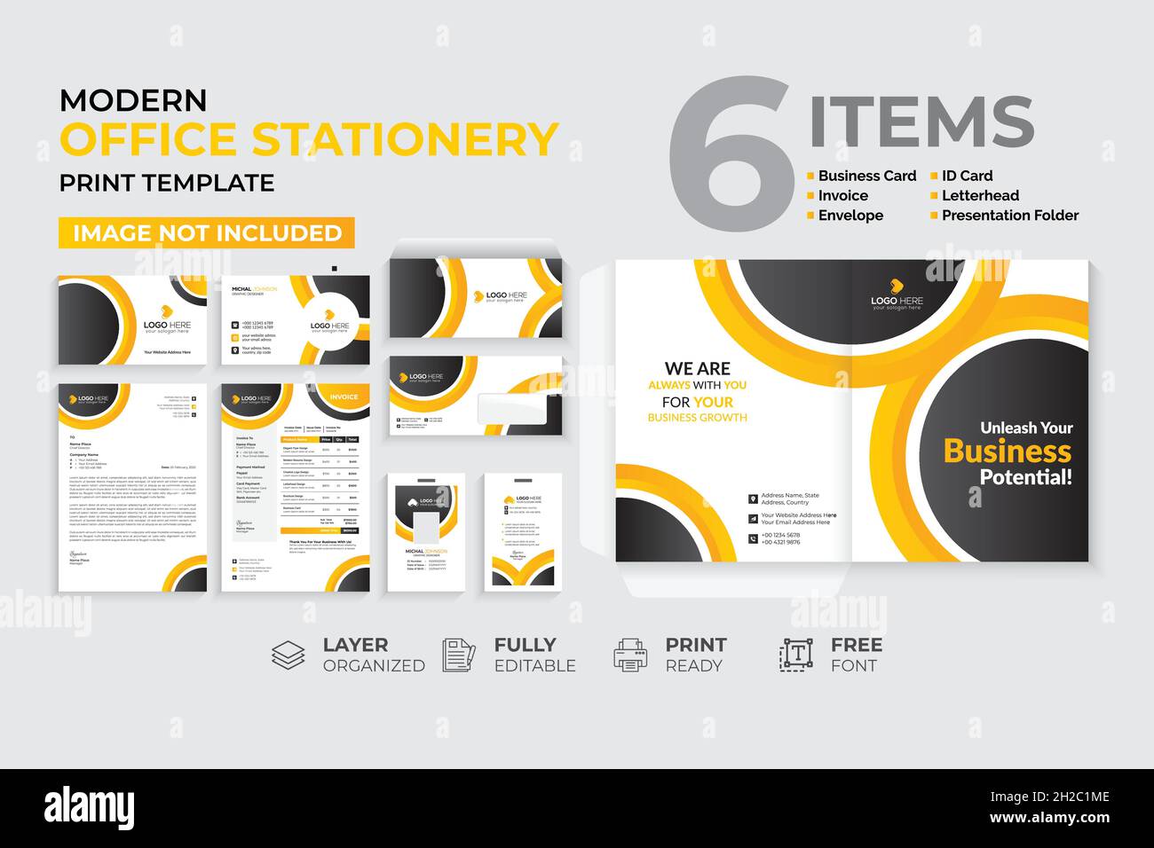 Modern & Creative Office Stationery Template Stock Vector Image & Art ...