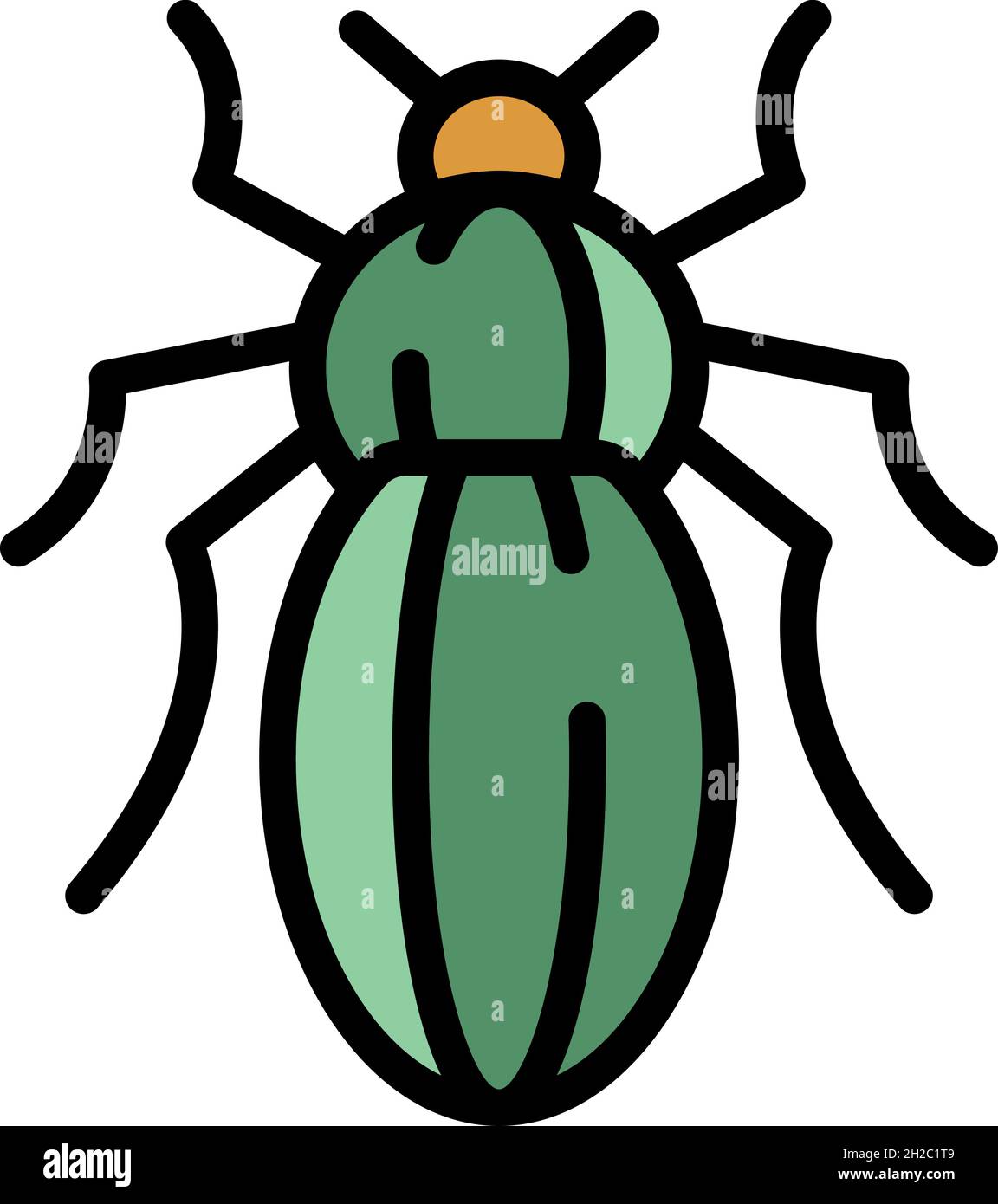 Infection bug icon. Outline infection bug vector icon color flat ...