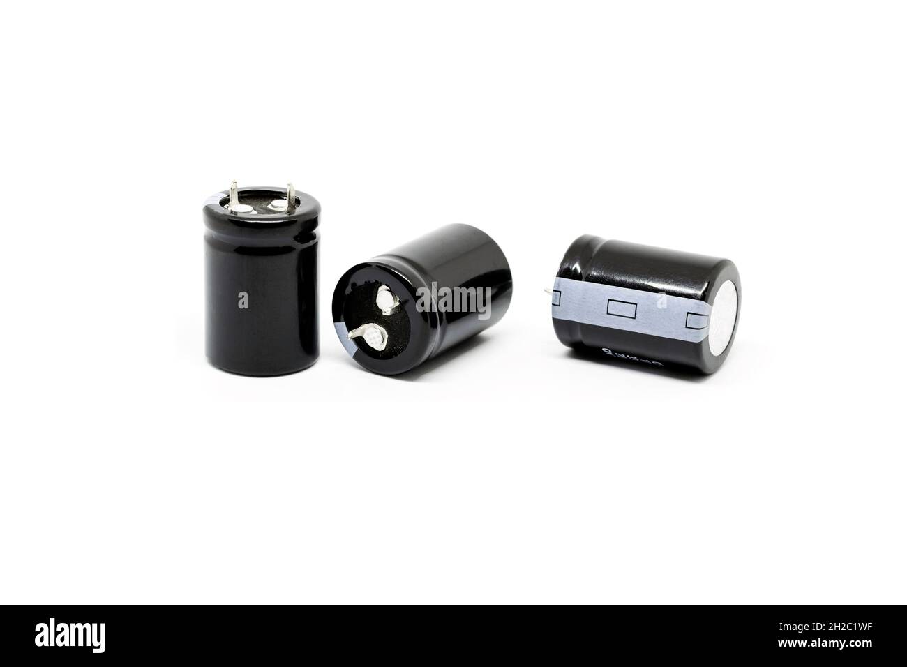 Group of capacitors isolated on white background Stock Photo - Alamy