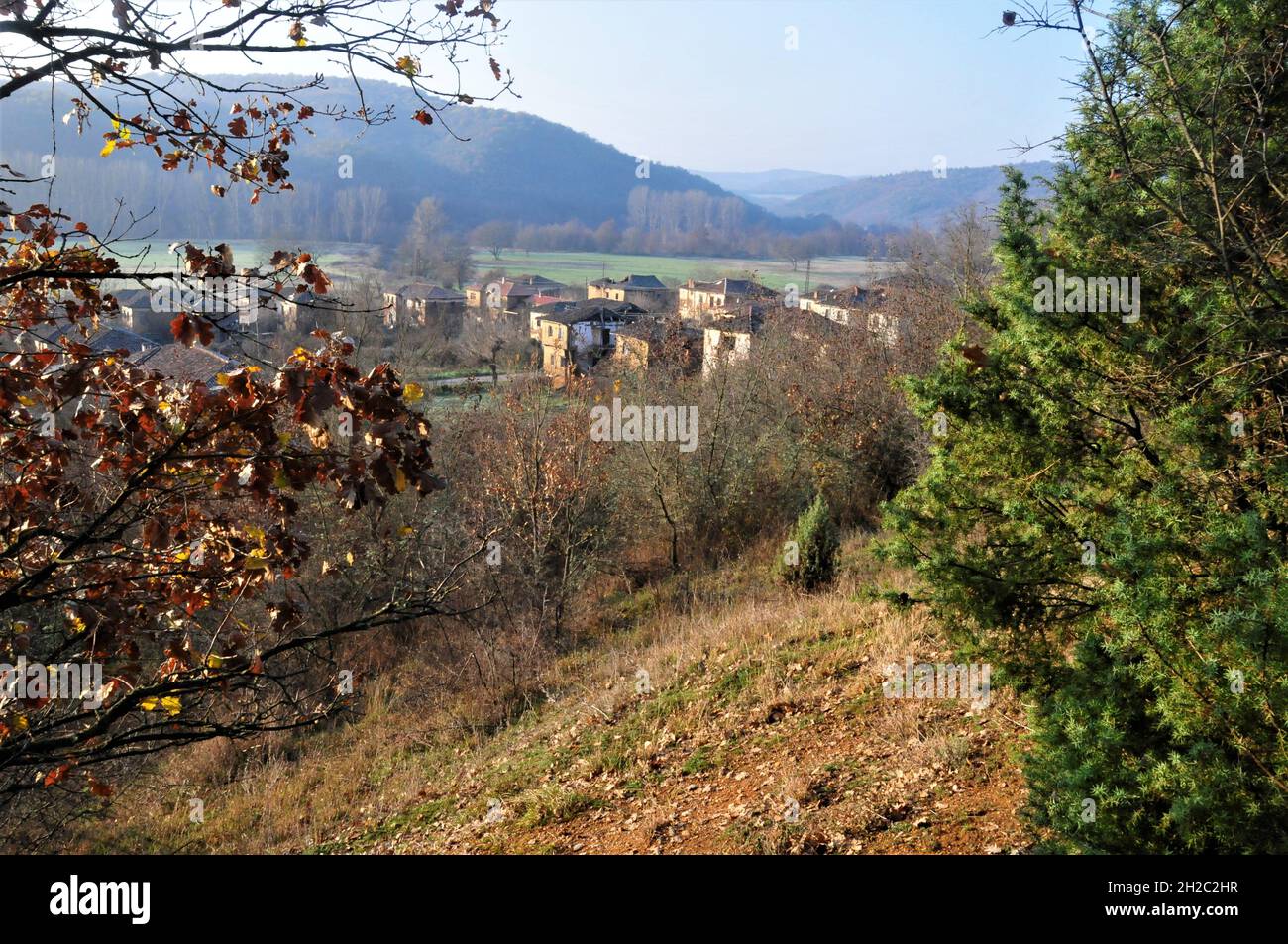 Mud houses and collapsed houses in an almost deserted village in ...