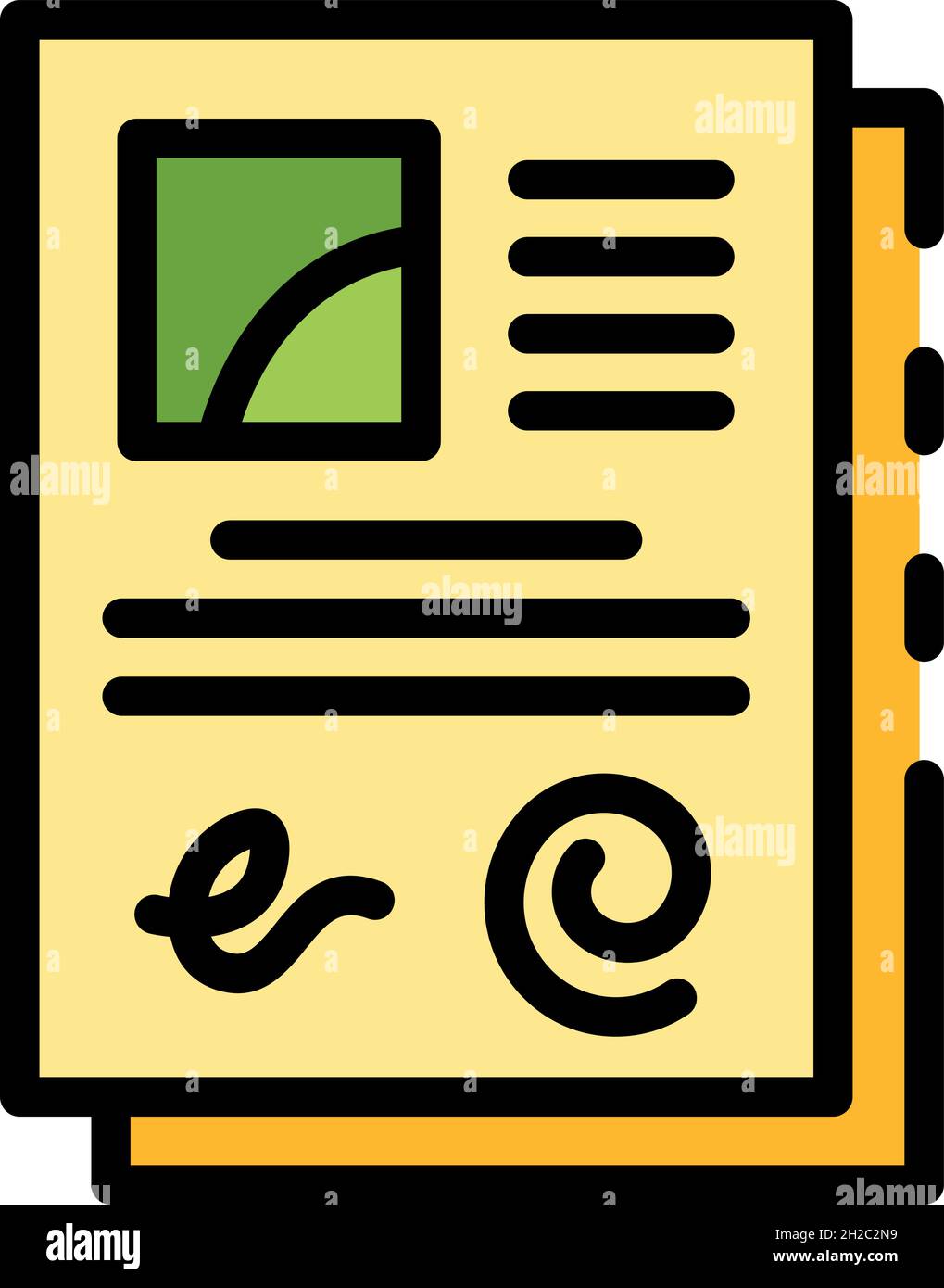 Hypnosis paper icon. Outline hypnosis paper vector icon color flat ...