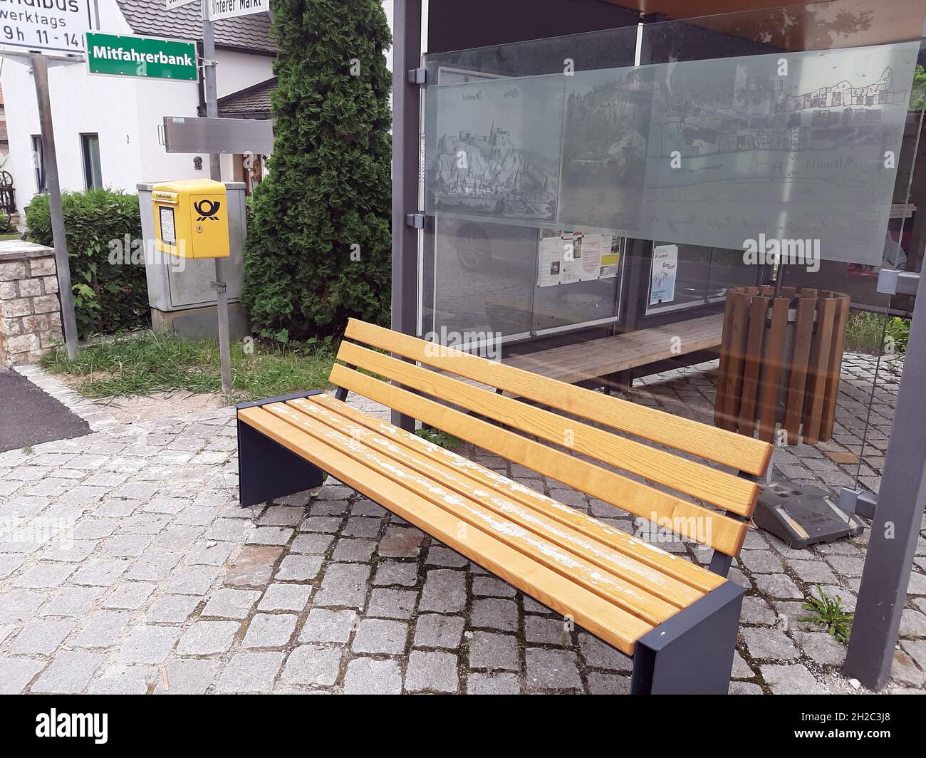 climate-friendly mobility - carpooling bench, Germany Stock Photo - Alamy