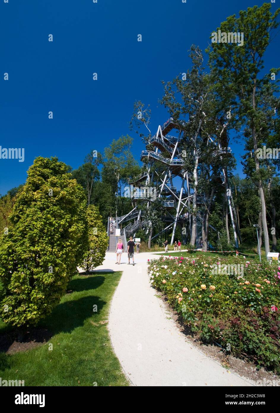 Treetop path at Die Garten Tulln, Austria, Lower Austria, Tulln Stock ...