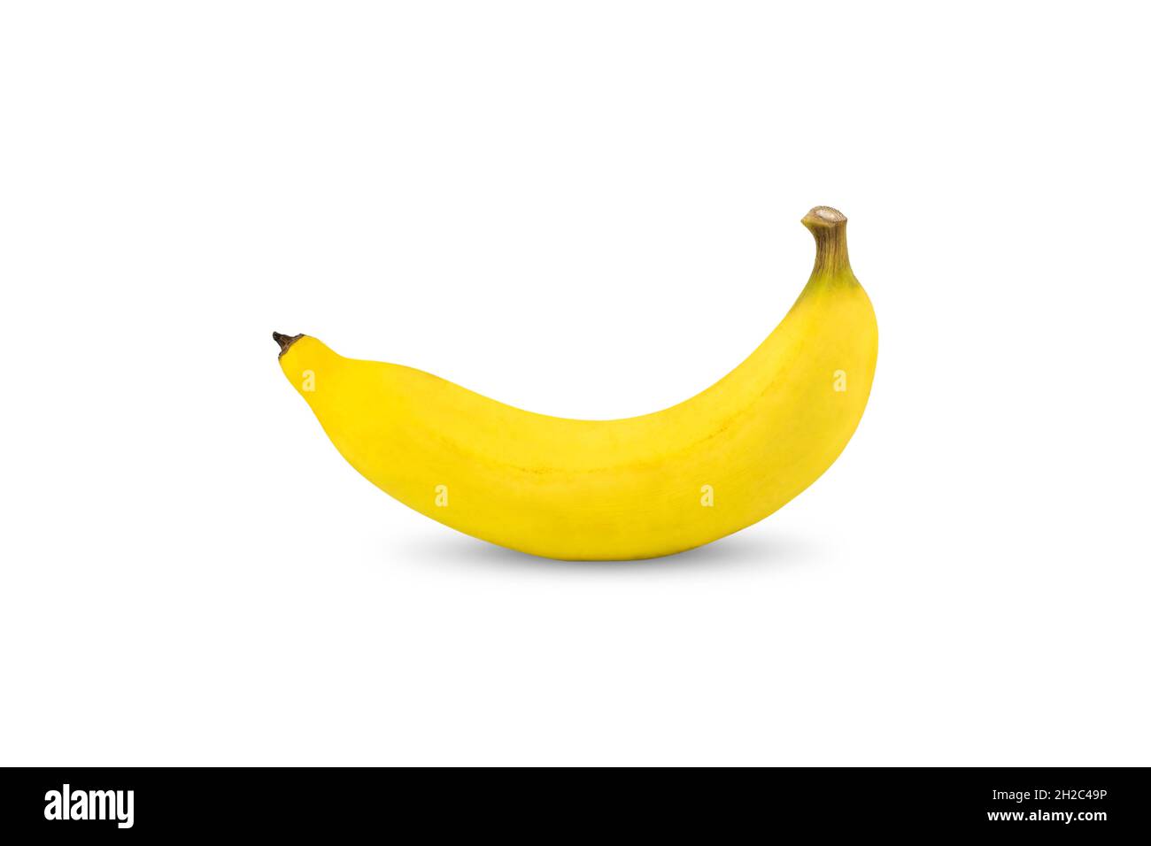 Single ripe yellow color banana isolated on white background Stock ...