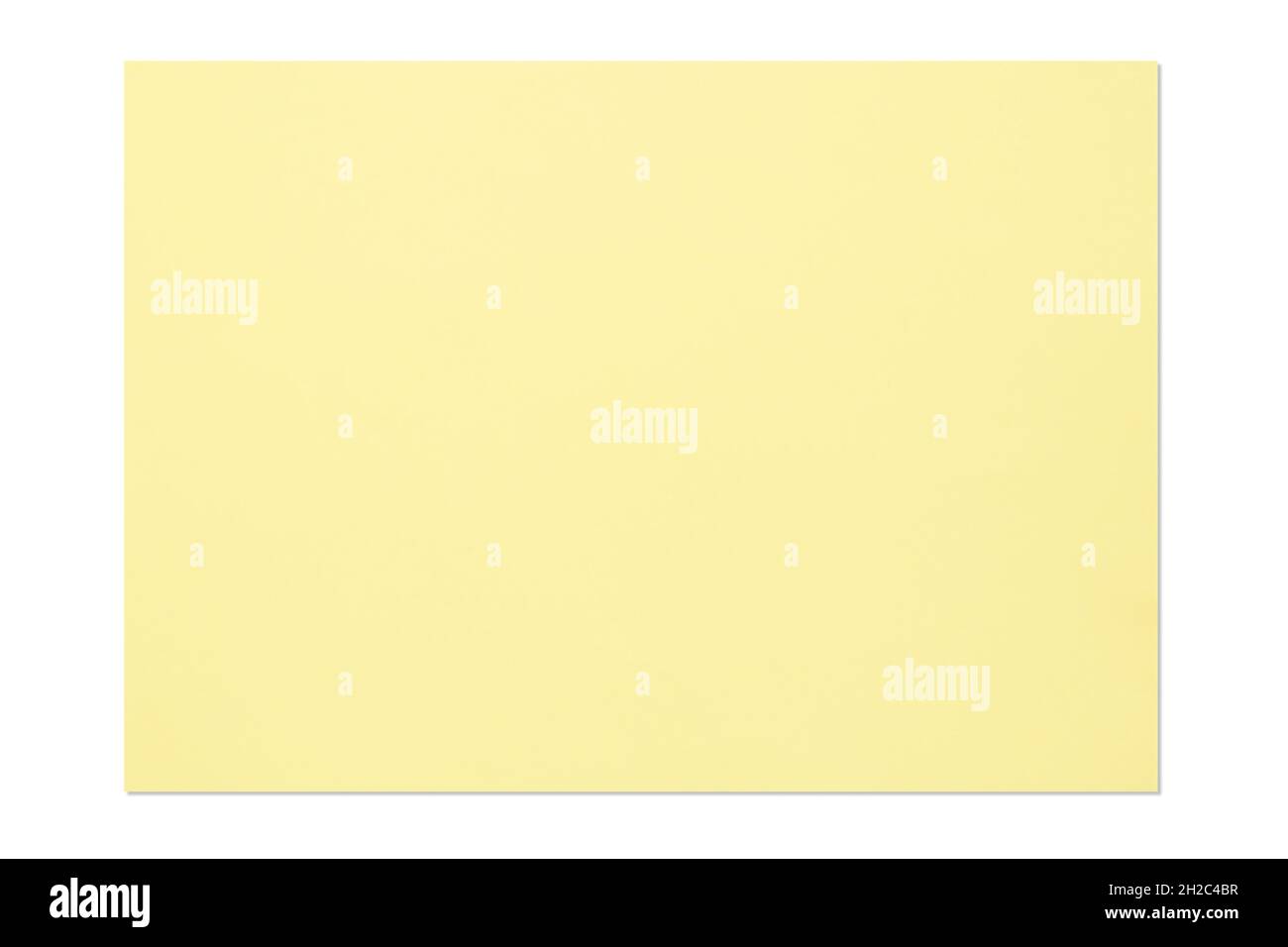 Yellow color blank 4A paper isolated on white background with shadow ...