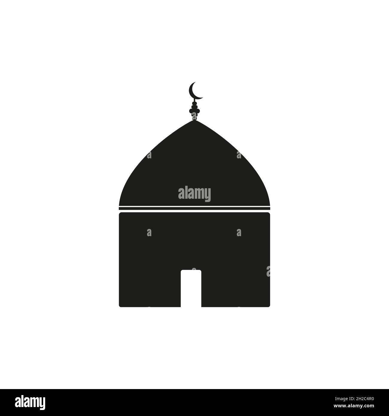 Islamic template, stencil, pattern, grey mosque, icon, isolated on ...