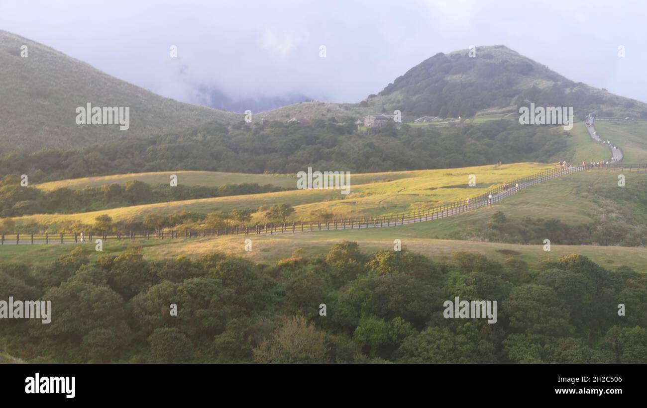 Qingtiangang, Taiwan-Oct 15, 2021: The natural source of alpine grasses ...