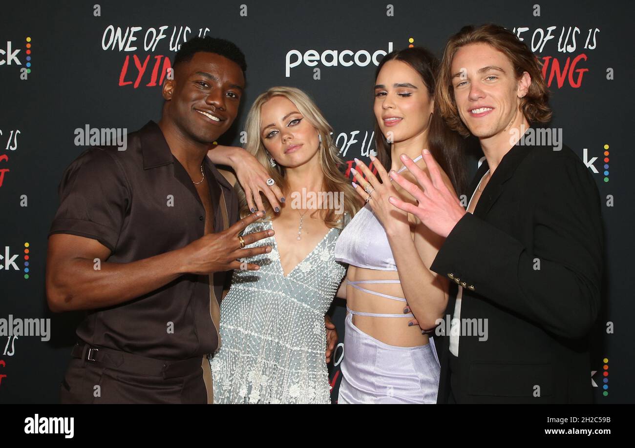 Santa Monica, Ca. 20th Oct, 2021. Annalisa Cochrane, Chibuikem Uche, Marianly Tejada, Cooper van ...