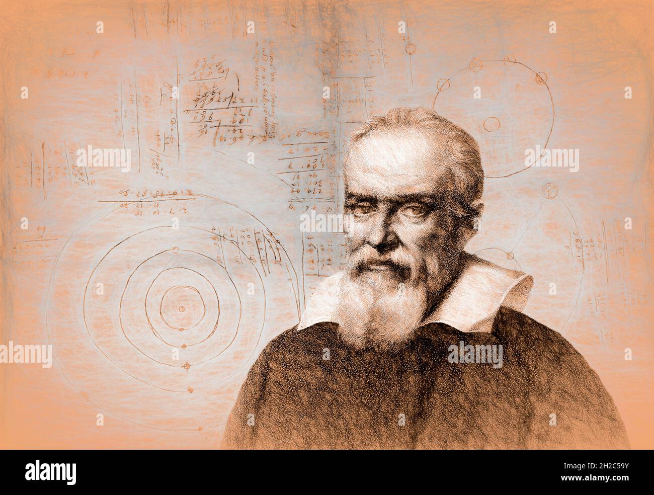 Galileo Galilei, 1564 - 1642, Italian astronomer, handwritten ...