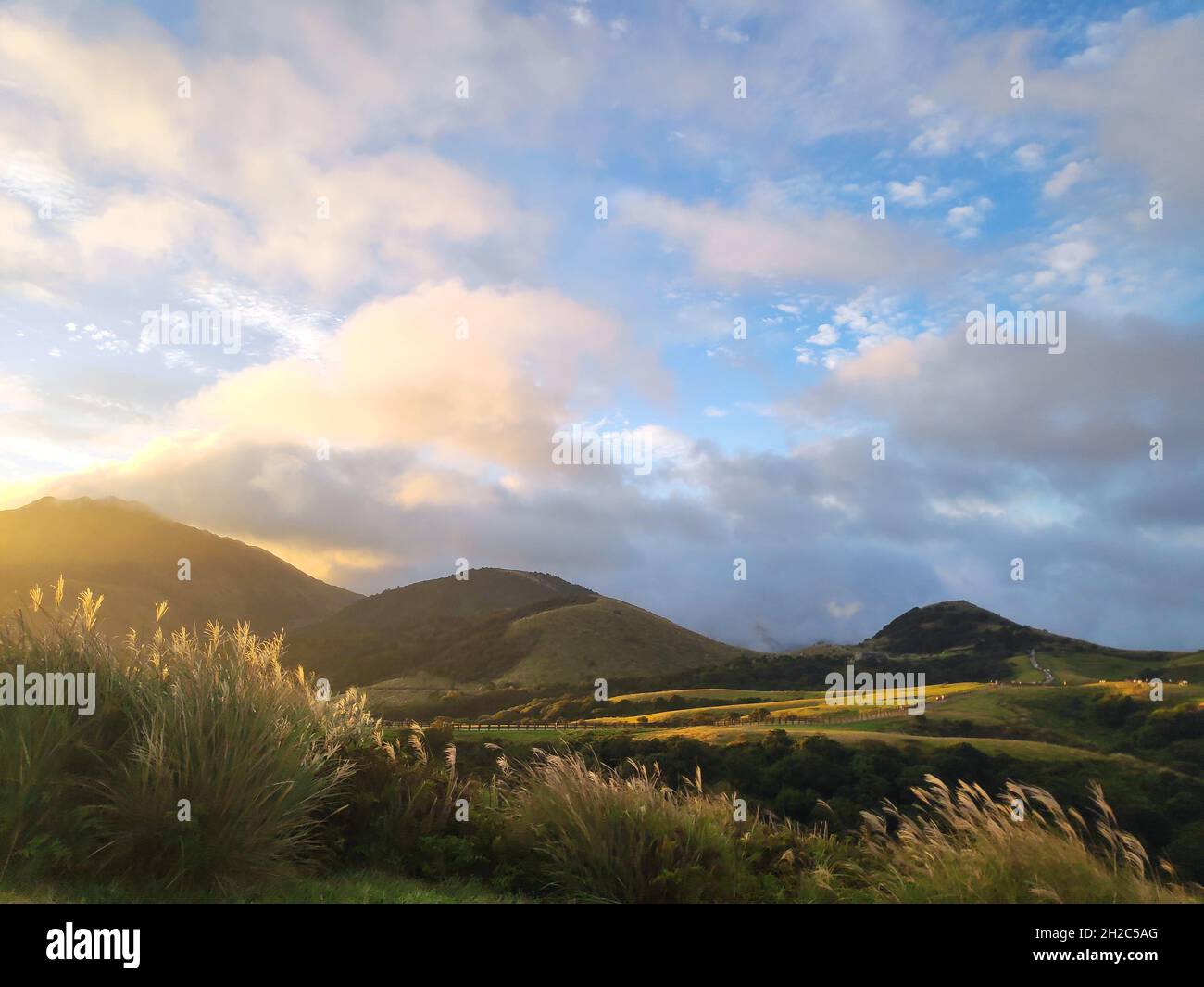 Qingtiangang, Taiwan-Oct 15, 2021: The natural source of alpine grasses ...