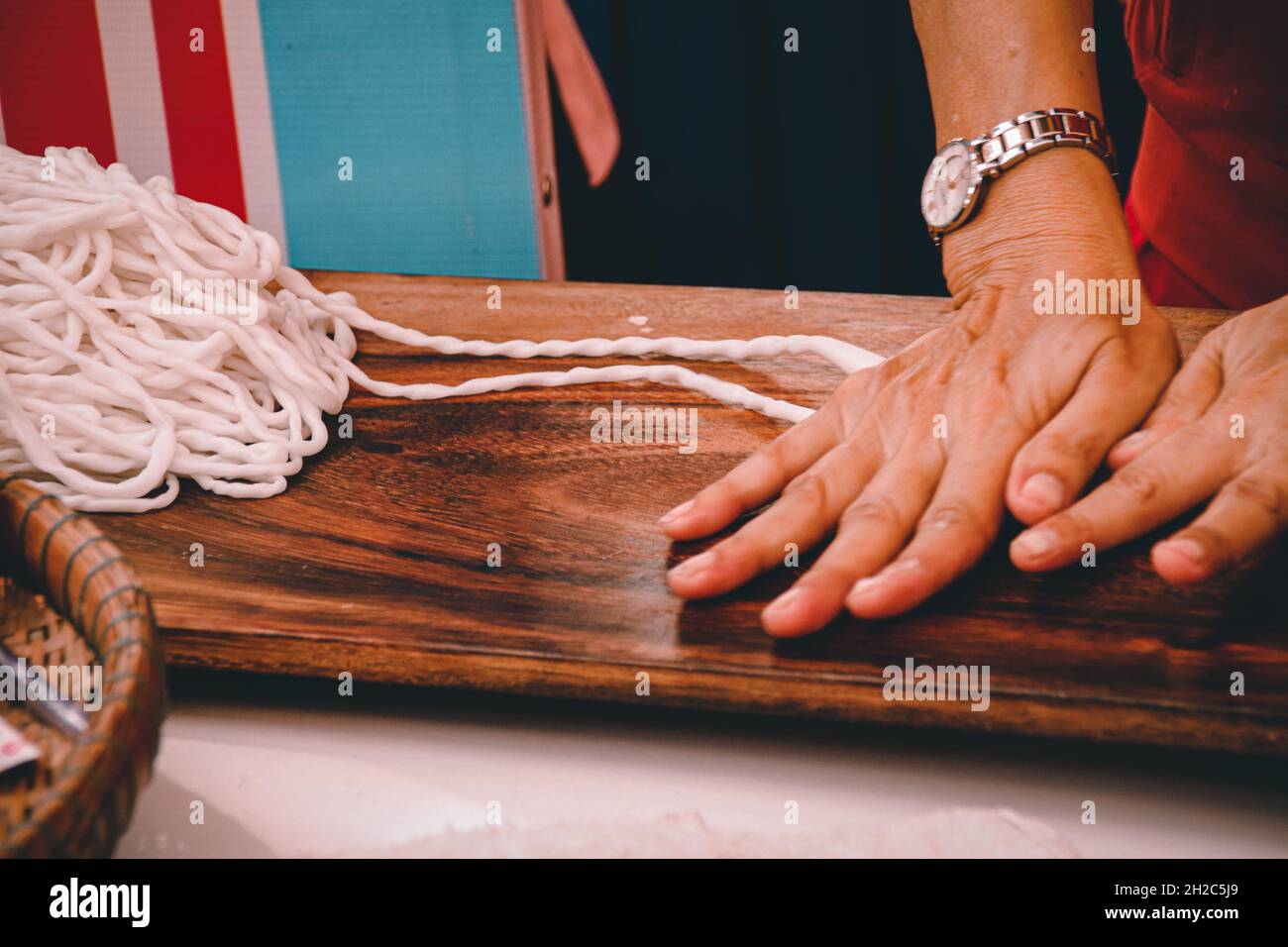 Hand made Banh Canh Noodles or Tapioca Noodles Stock Photo - Alamy