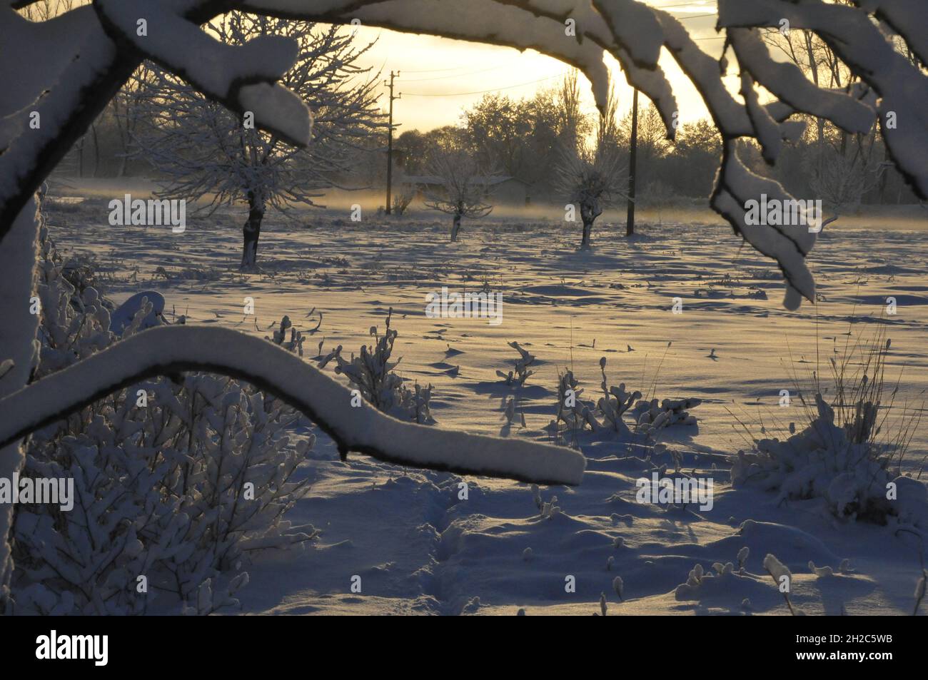 landscape in snow Stock Photo - Alamy