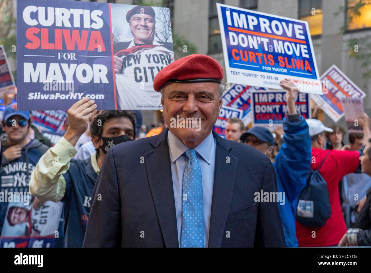 New York City mayoral Republican nominee Curtis Sliwa arrives at the ...