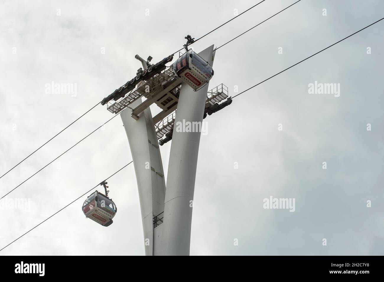 The Emirates cable car over the River Thames, London, UK Stock Photo ...
