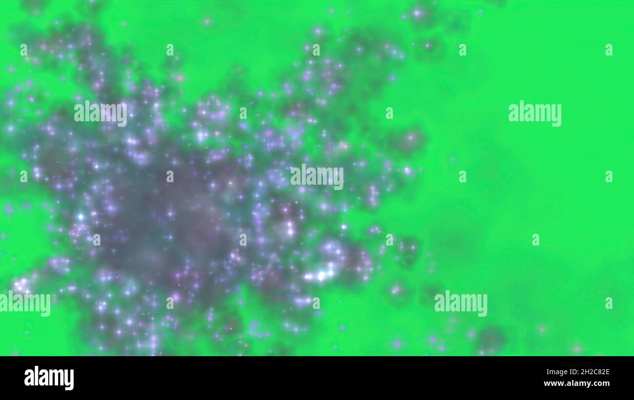 3d illustration - Magic Fireworks with particles and sparks on green ...