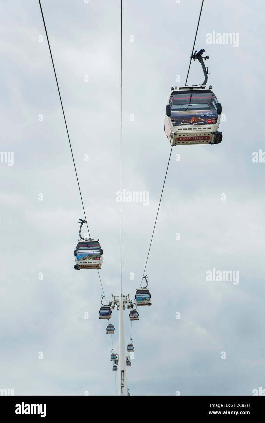 The Emirates cable car over the River Thames, London, UK Stock Photo ...