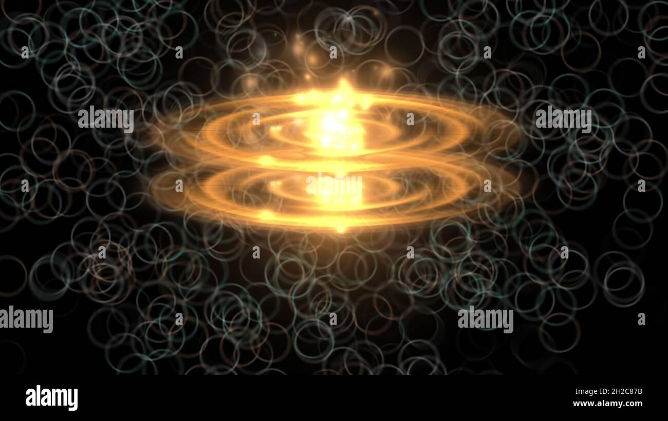 3d illustration - magic star atom on backgound made from circles Stock ...