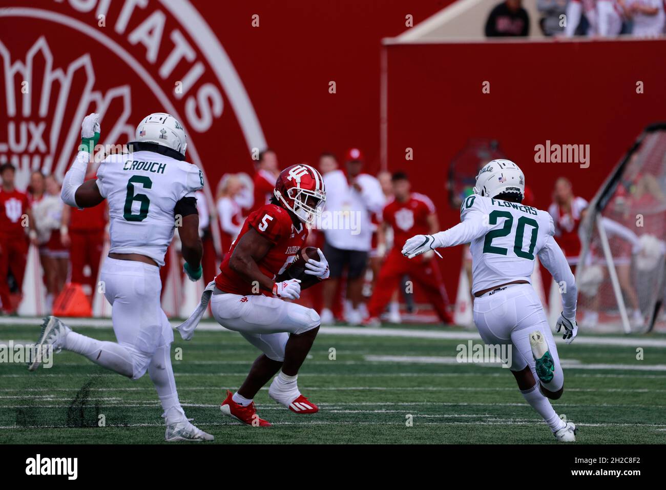 Indiana University's Stephen Carr carries the ball against Michigan ...