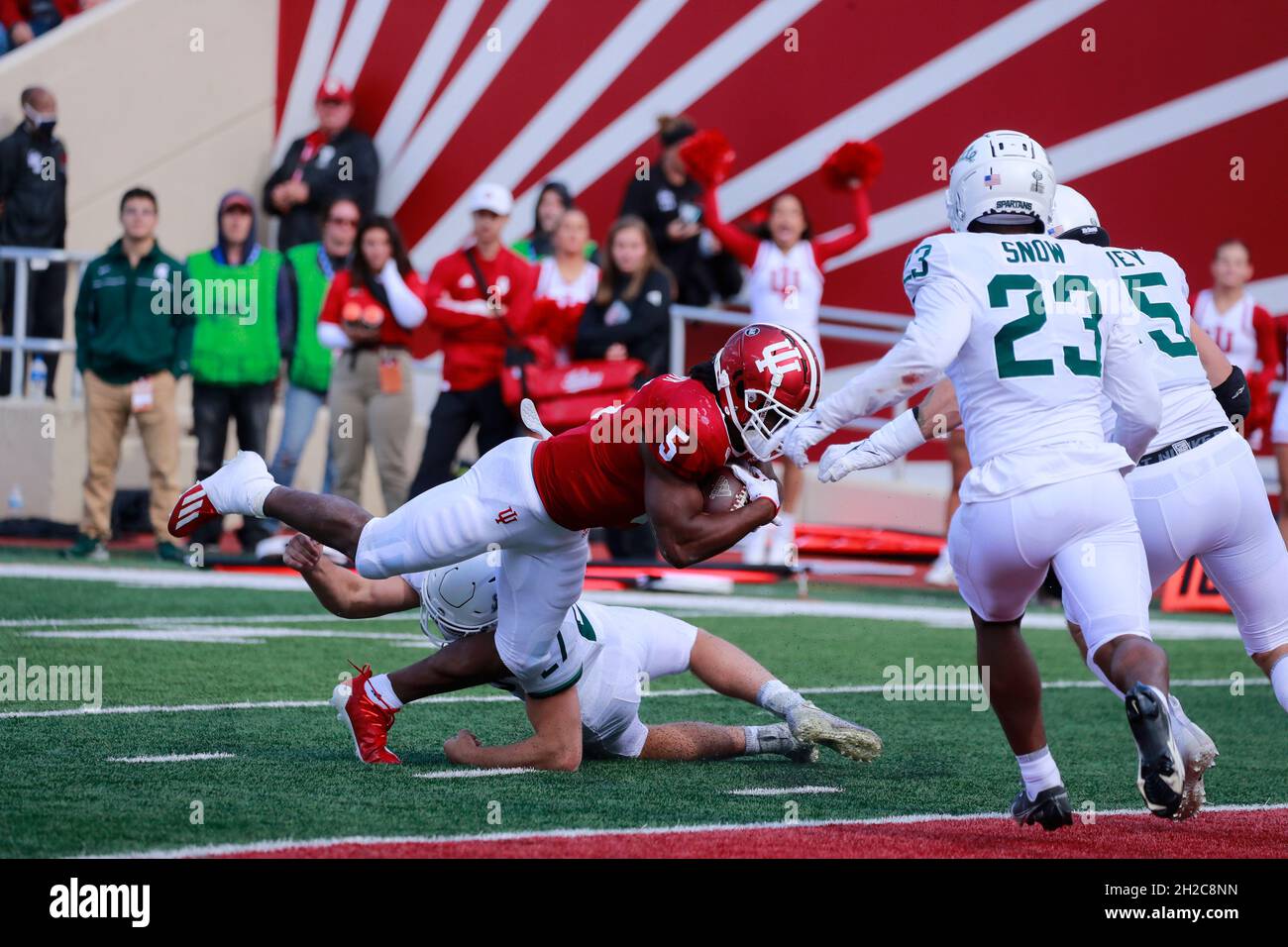 Indiana University's Stephen Carr scores a touchdown against Michigan ...