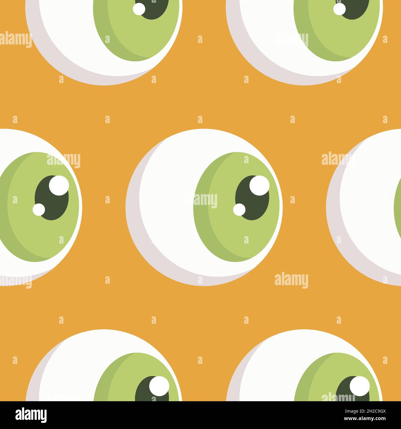 Seamless pattern, eyeball with green iris, vector illustration for ...