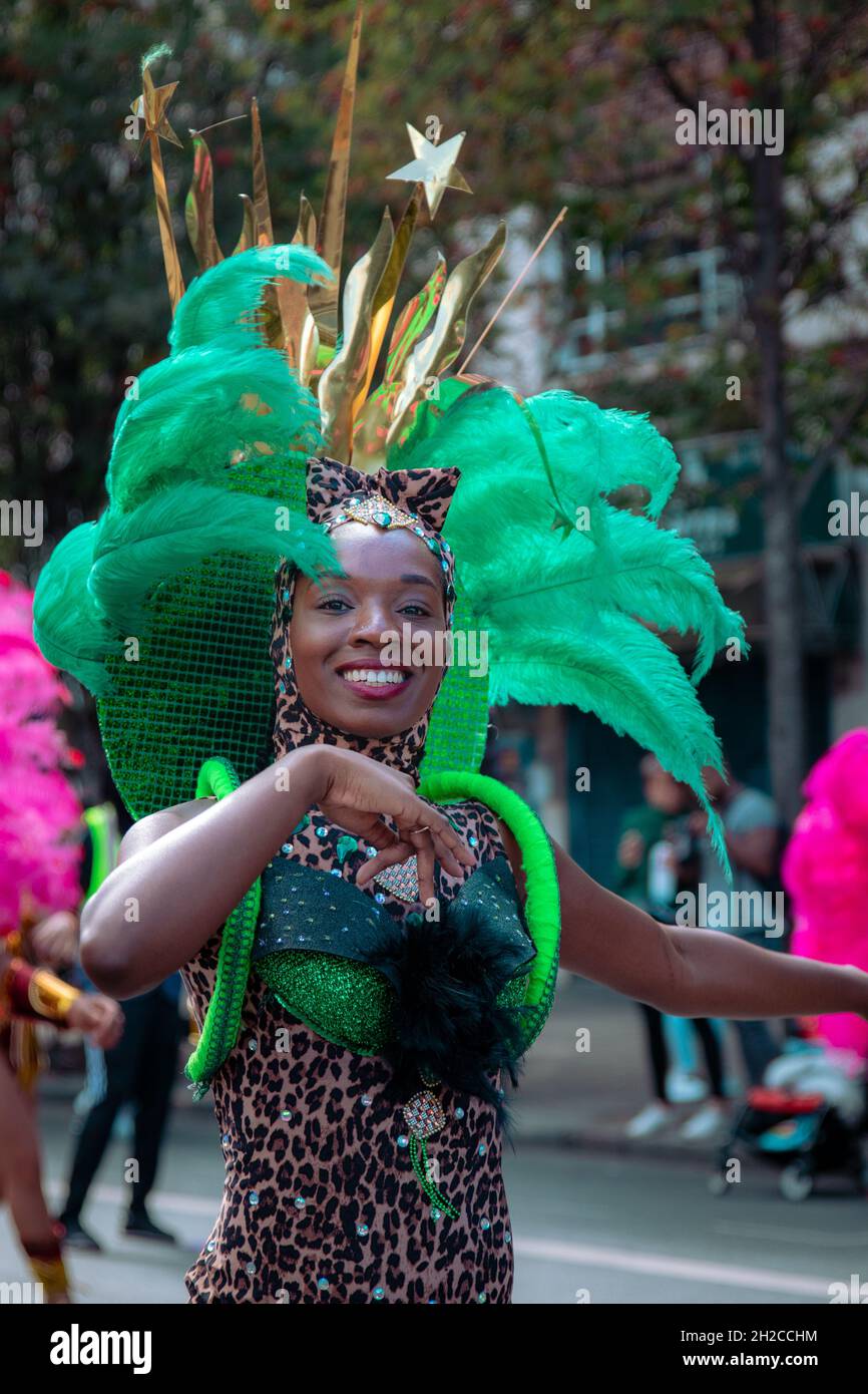 LONDON, UNITED KINGDOM - Sep 08, 2021: A disguised female at the ...
