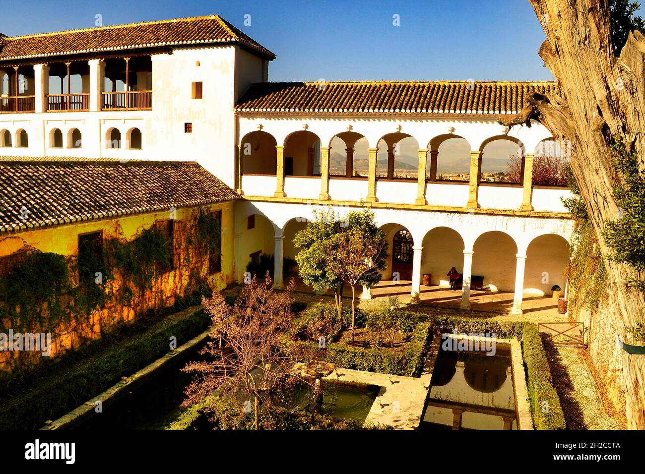 The Alhambra of Granada. Nazari monumental complex Stock Photo - Alamy