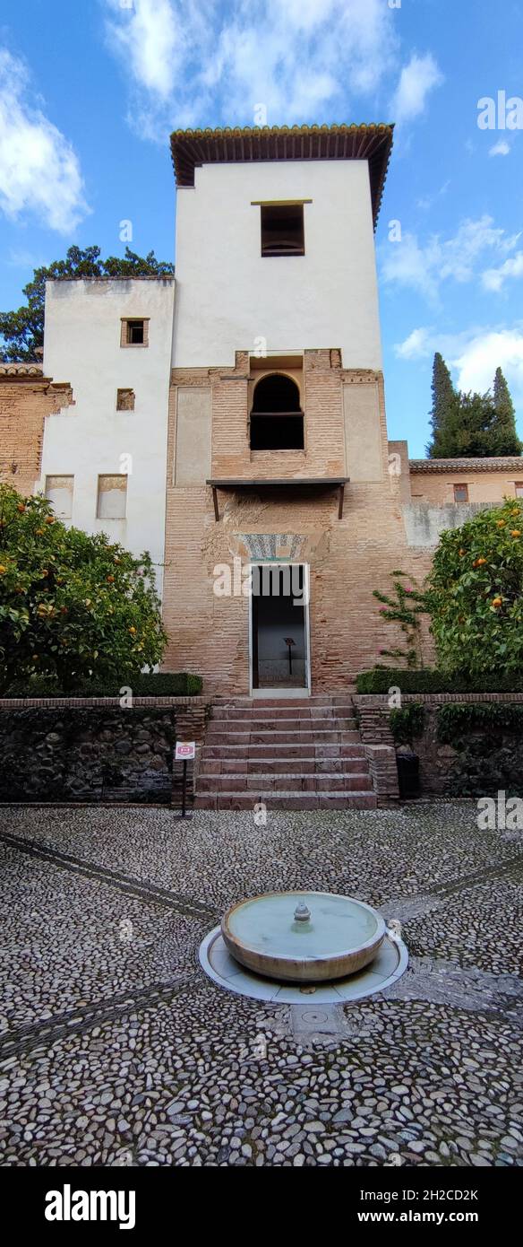 The Alhambra of Granada. Nazari monumental complex Stock Photo - Alamy