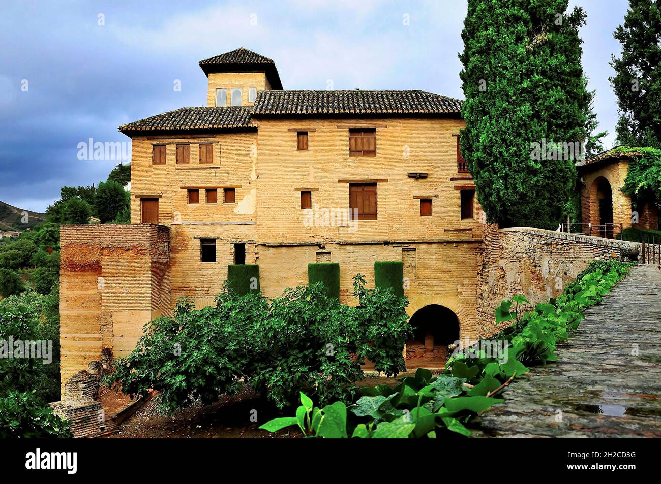 The Alhambra of Granada. Nazari monumental complex Stock Photo - Alamy
