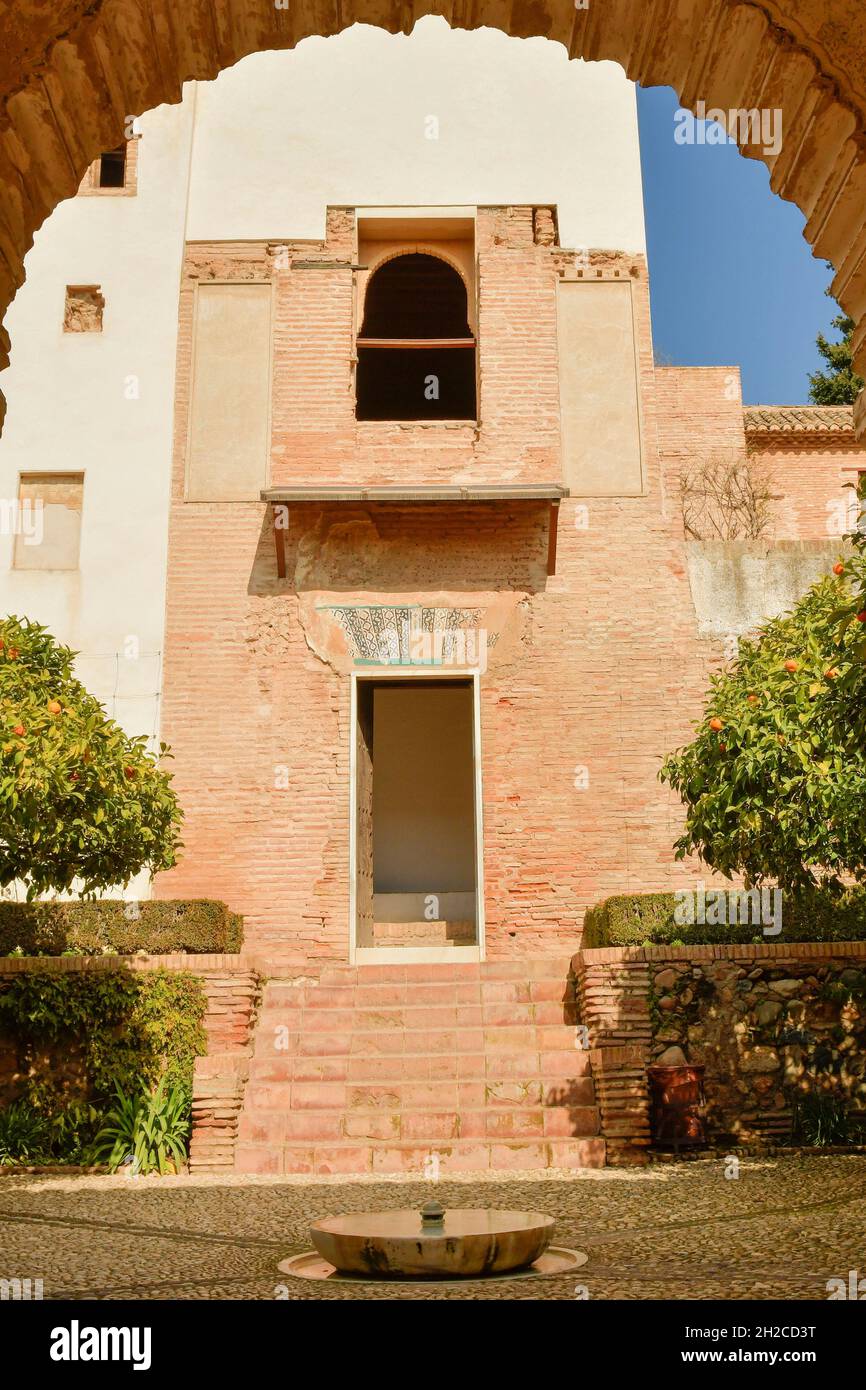 The Alhambra of Granada. Nazari monumental complex Stock Photo - Alamy