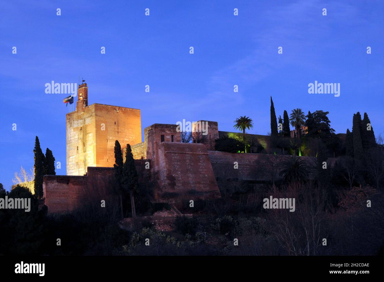 The Alhambra of Granada. Nazari monumental complex Stock Photo - Alamy