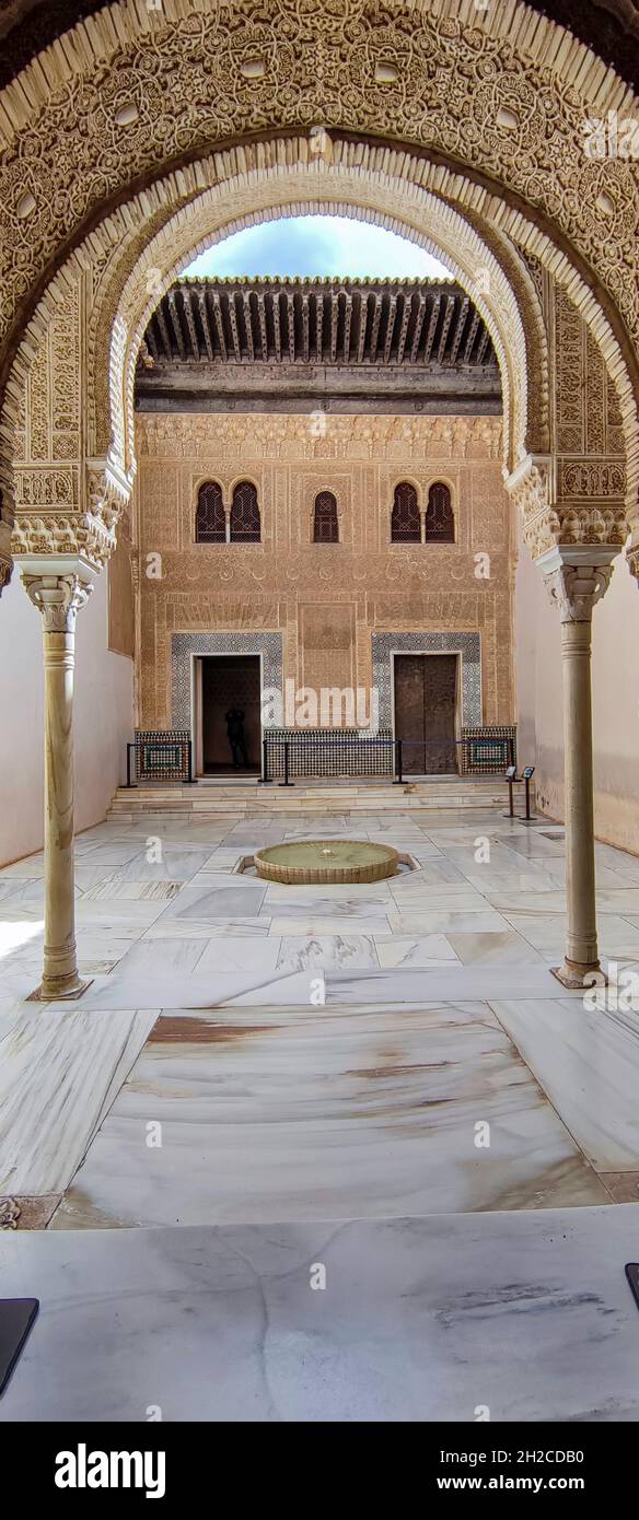 The Alhambra of Granada. Nazari monumental complex Stock Photo - Alamy