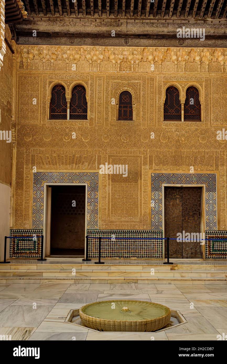 The Alhambra of Granada. Nazari monumental complex Stock Photo - Alamy