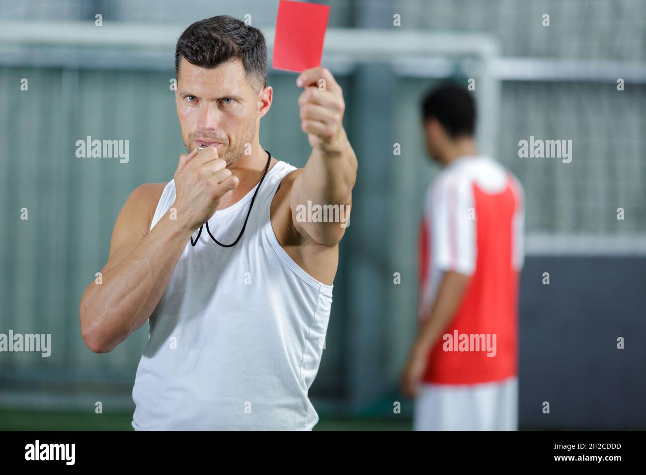 Ref red card hi-res stock photography and images - Alamy