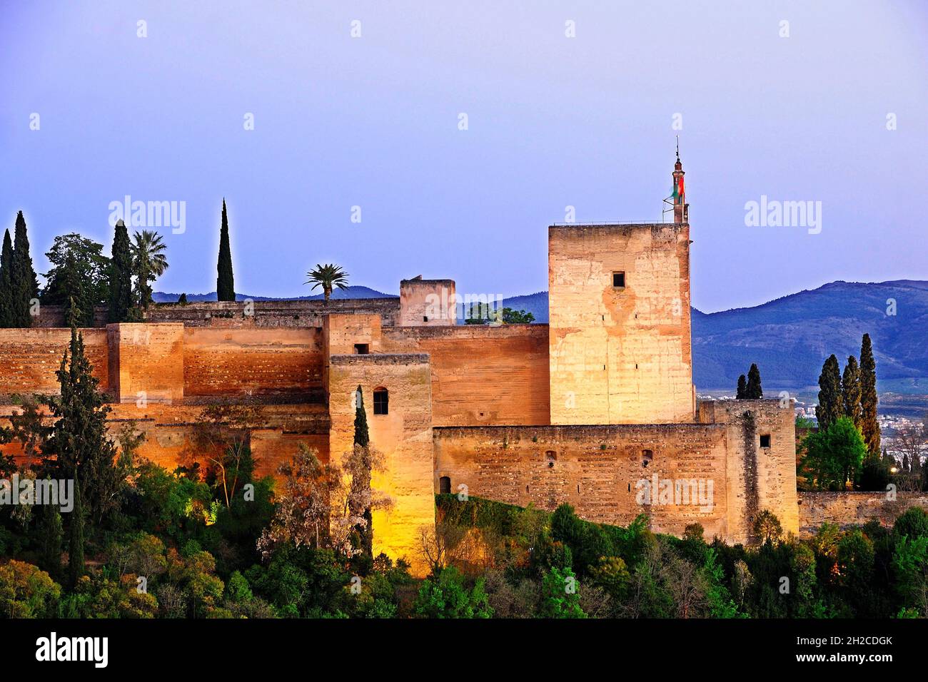The Alhambra of Granada. Nazari monumental complex Stock Photo - Alamy