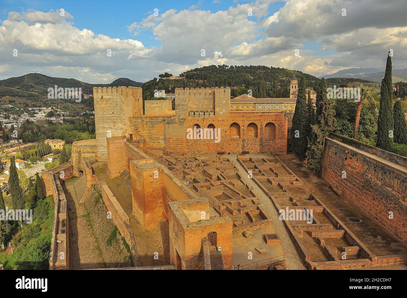 The Alhambra of Granada. Nazari monumental complex Stock Photo - Alamy