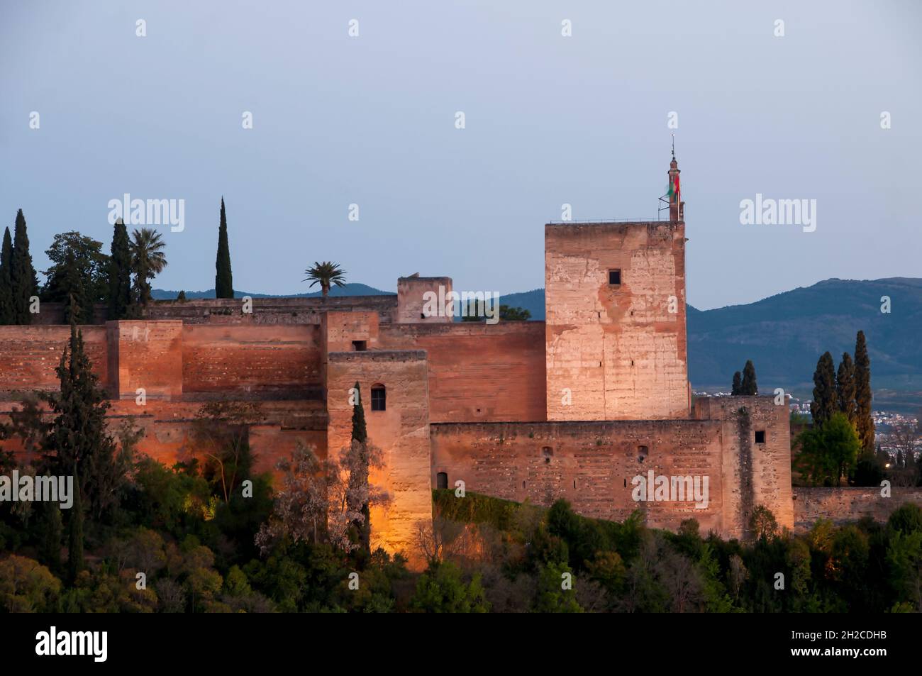 The Alhambra of Granada. Nazari monumental complex Stock Photo - Alamy