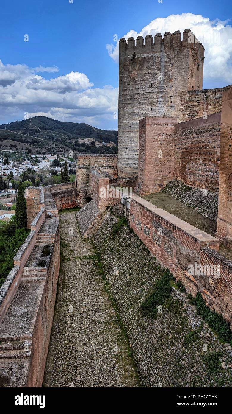 The Alhambra of Granada. Nazari monumental complex Stock Photo - Alamy