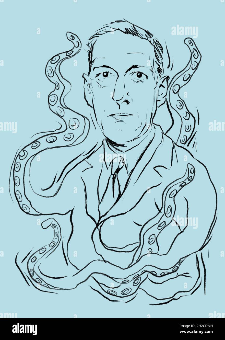 H p lovecraft illustration hi-res stock photography and images - Alamy