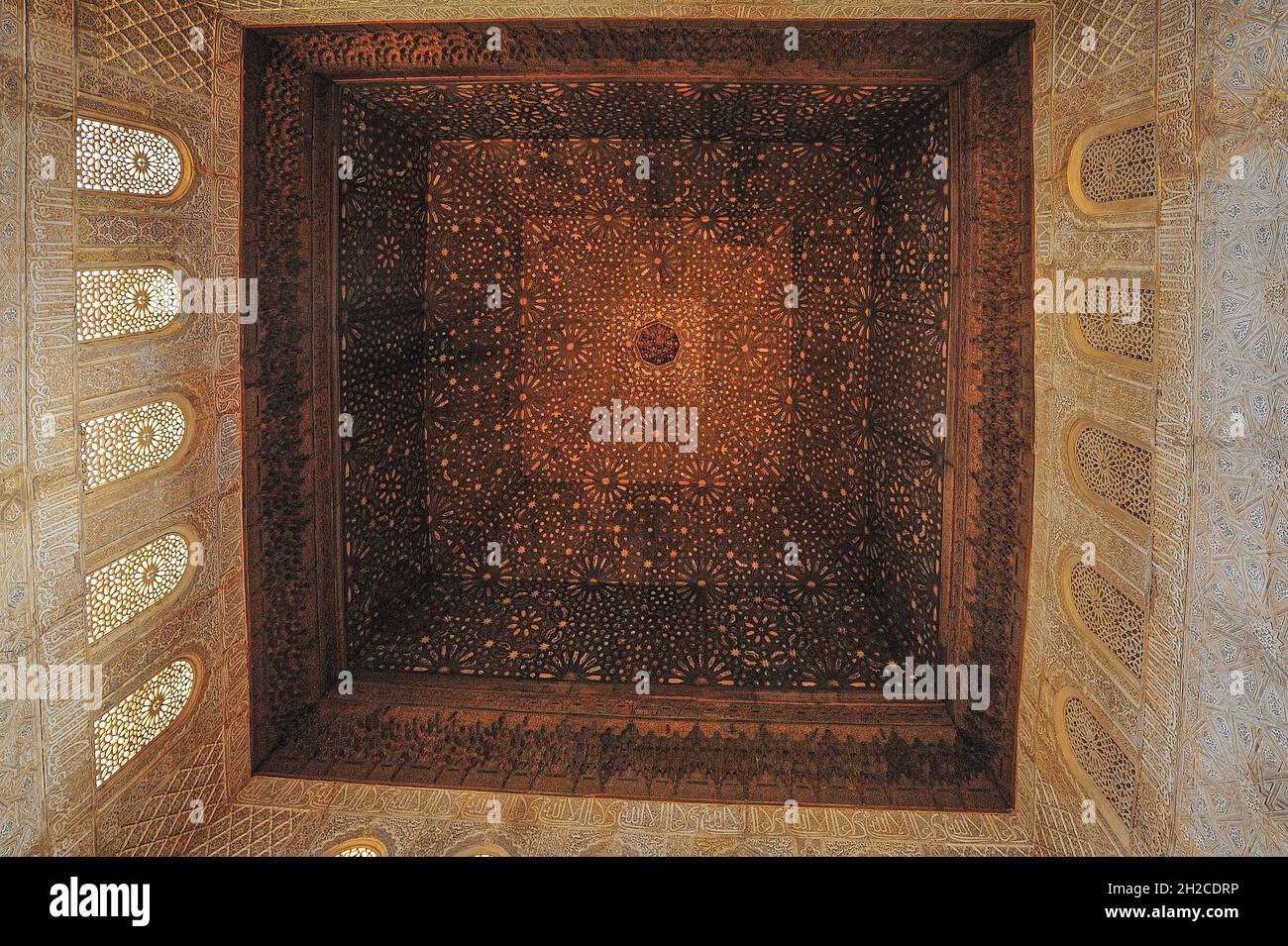 The Alhambra of Granada. Nazari monumental complex Stock Photo - Alamy