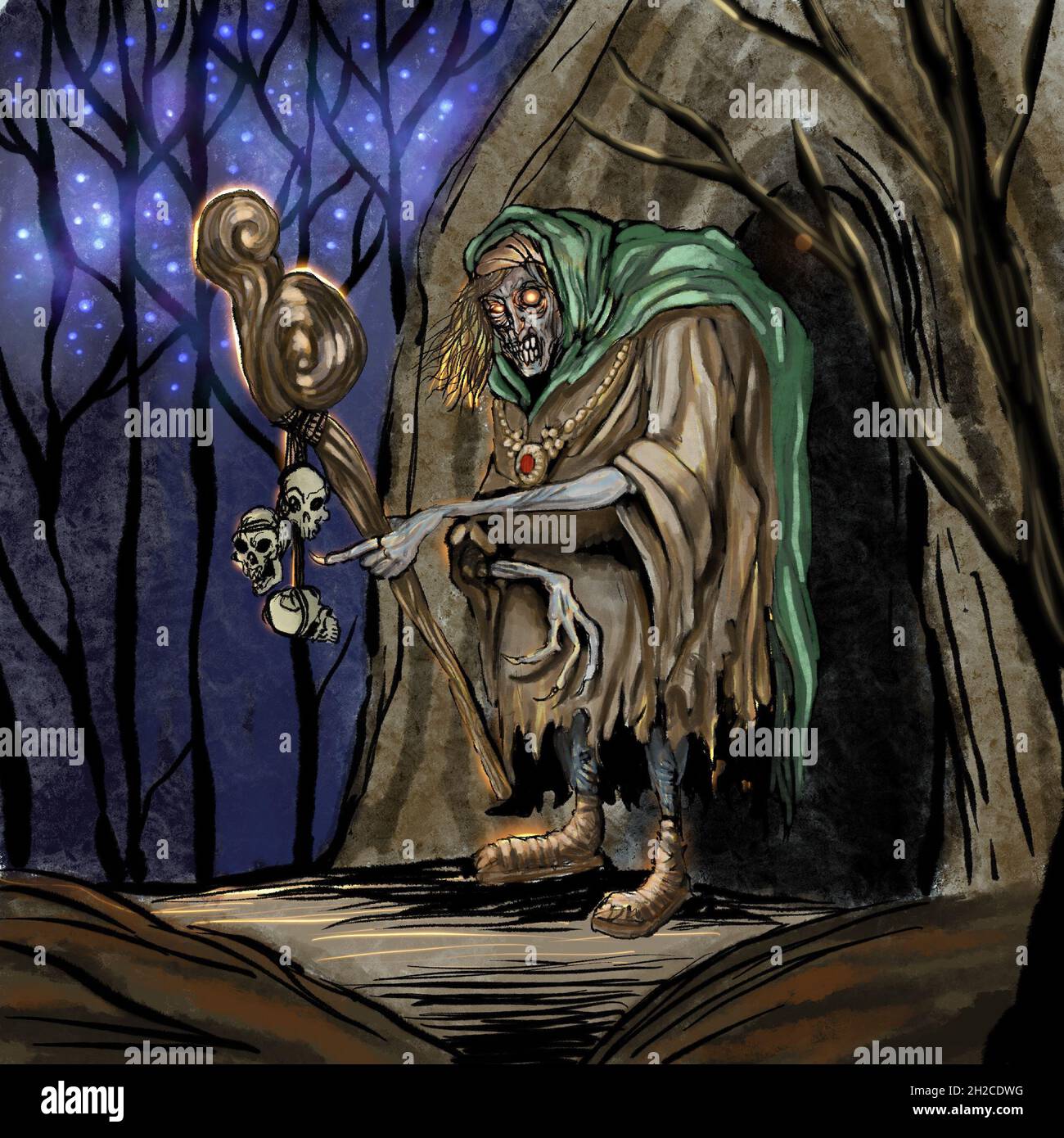 The Witch Baba Yaga illustration Stock Photo - Alamy