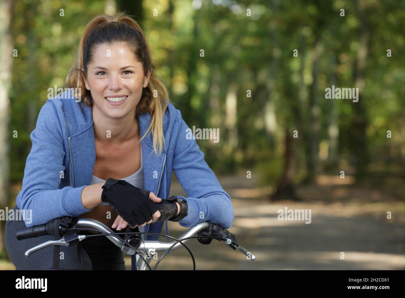 woman with bike enjoy summer vacation Stock Photo - Alamy
