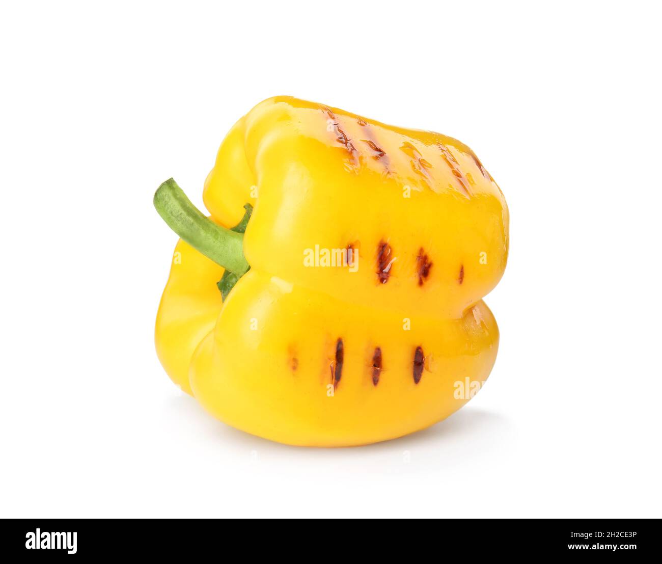 Grilled ripe paprika pepper on white background Stock Photo - Alamy