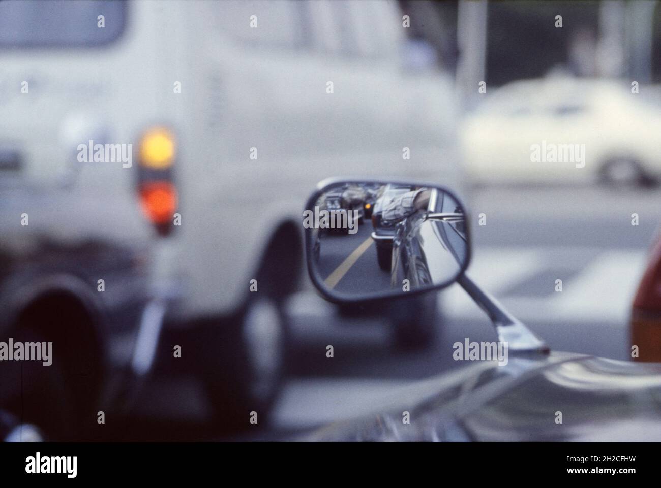 Rear view mirror. 1970s Stock Photo - Alamy