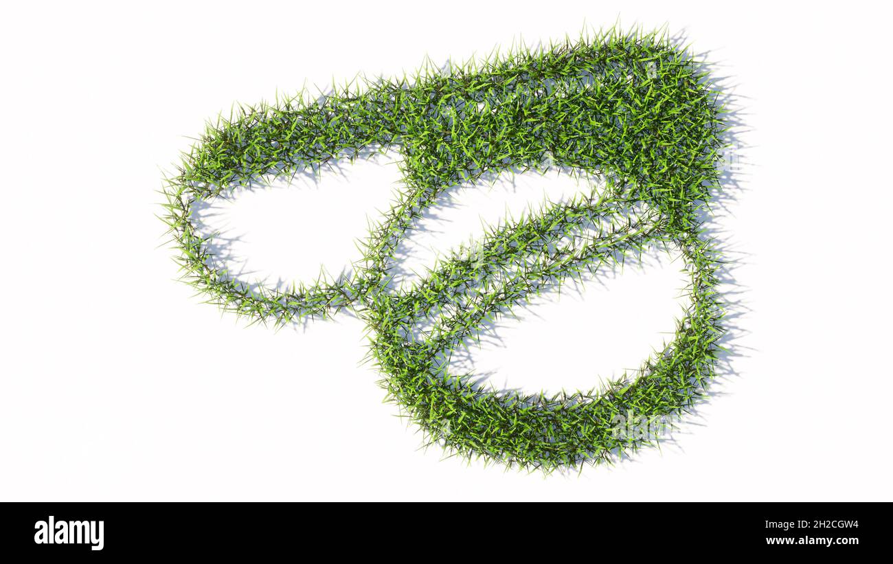 Concept or conceptual green summer lawn grass symbol shape isolated on ...
